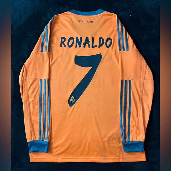 adidas | Shirts | Ronaldo 7 Orange Longsleeve Real Madrid Retro 24 Mxl ...